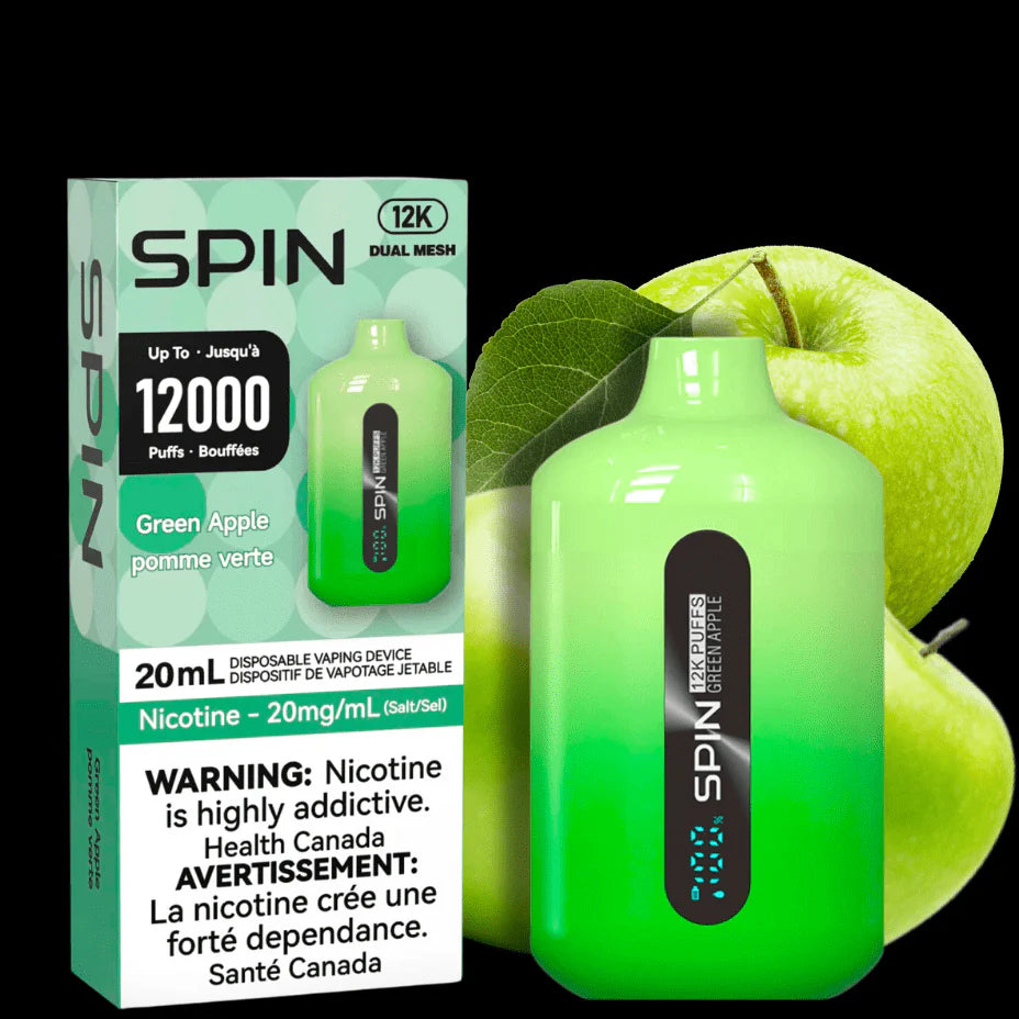 Spin 12K (12000) Disposable Vape - Green Apple – Spin vape