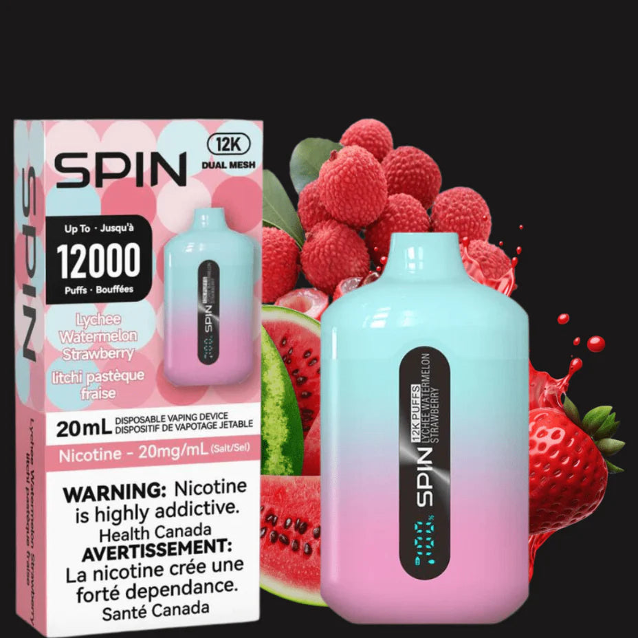 Spin 12K (12000) Disposable Vape - Lychee Watermelon Strawberry – Spin vape